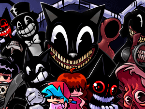 FNF Cartoon Cat Reruns But Everyone Sings It play online